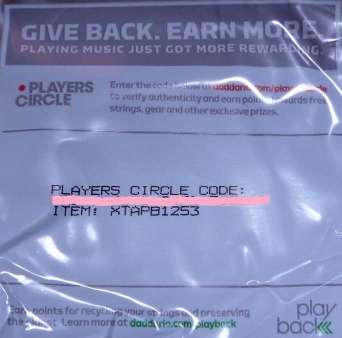 ダダリオのプレーヤーズ・サークルコード登録と、貯めたポイントの使い方: kasumi ＜音楽な日々の、あれこれ＞。。